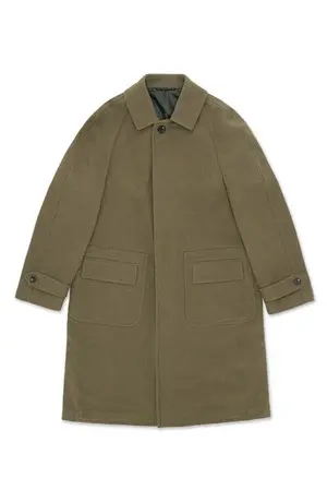 FORTELA Single-breasted Wool Overcoat - Green