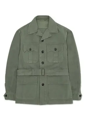 FORTELA Clint Cotton Military Safari Jacket - Green