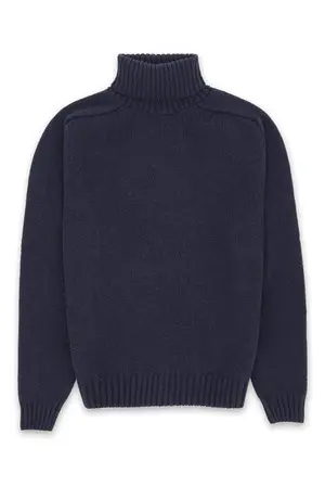 FORTELA High Neck Merino Wool Jumper - Navy Blue