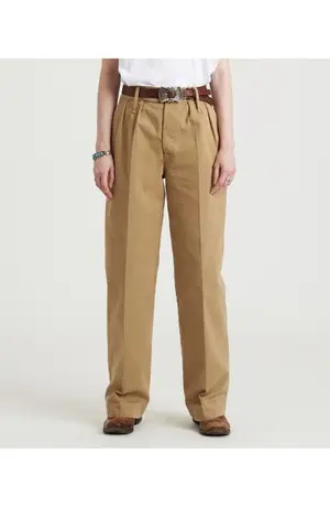 FORTELA Straight Twill Cotton Trousers