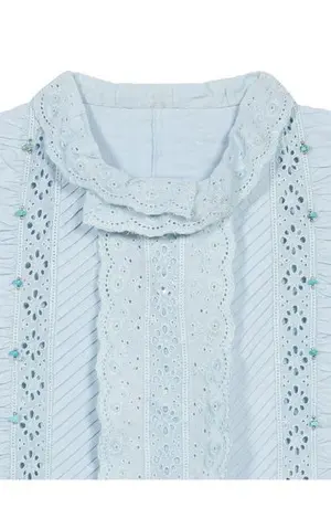 FORTELA Woven High Neck Blouse