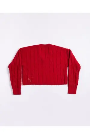 FORTELA Cotton Knit V-neck Sweater