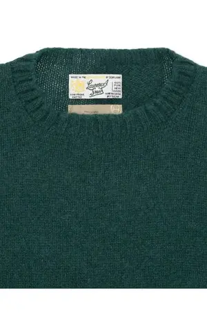 FORTELA Shetland Crew Neck Sweater - Forest Green