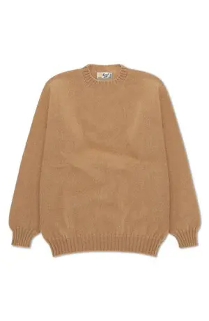 FORTELA Shetland Crew Neck Sweater - Light Brown
