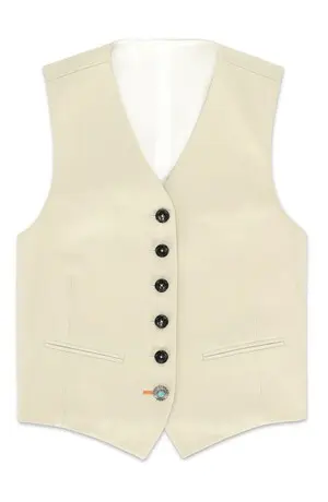 FORTELA Demi Single-breasted Satin Vest - Camel