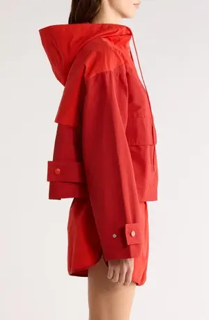 Staud Alta Hooded Jacket - Cardinal