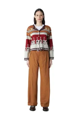 FORTELA Geometric Pattern Cardigan - Multicolor