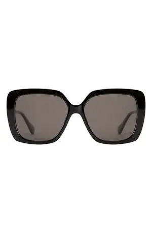 MOHALA EYEWEAR Lani Polarized Contourbridge™ Square Sunglasses - Black Lava/gray Lenses