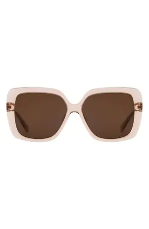 MOHALA EYEWEAR Lani Polarized Contourbridge™ Square Sunglasses - Guava Mimosa/tan Lenses