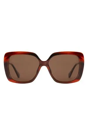 MOHALA EYEWEAR Lani Polarized Contourbridge™ Square Sunglasses - Koa Tortoise/tan Lenses