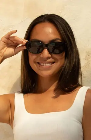 MOHALA EYEWEAR Melialani Polarized Low Bridge Oval Sunglasses - Black Lava