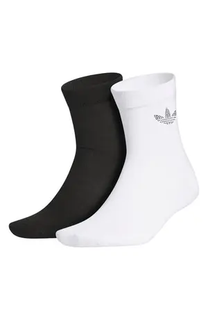 Adidas Originals Rhinestone Assorted Quarter Socks 2 Pack - Black/grey/white