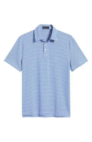 G/fore All Play Stripe Performance Golf Polo - Cobalt