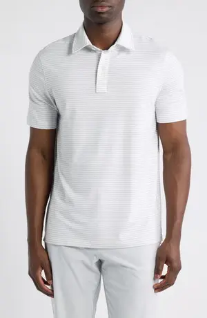 G/fore All Play Stripe Performance Golf Polo - Nimbus