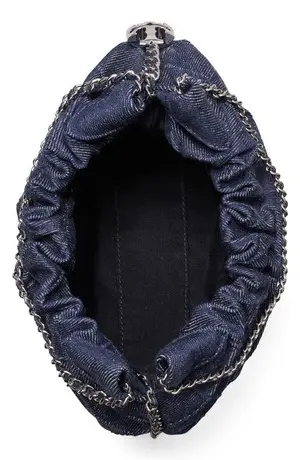 Tory Burch Mini Fleming Quilted Denim Hobo Bag