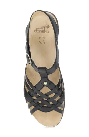 Dansko Slingback Platform Wedge Sandals - Black