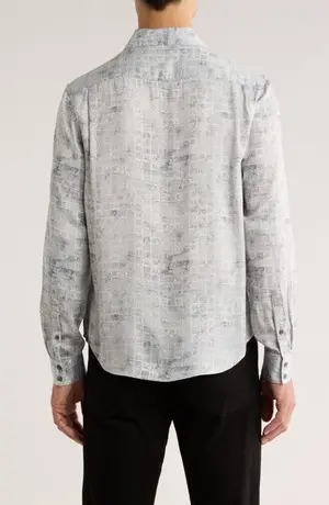 John Varvatos Luca Digital Print Button-up Shirt