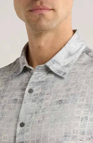 John Varvatos Luca Digital Print Button-up Shirt