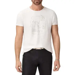 John Varvatos Skull Tiles Raw Edge Graphic T-shirt