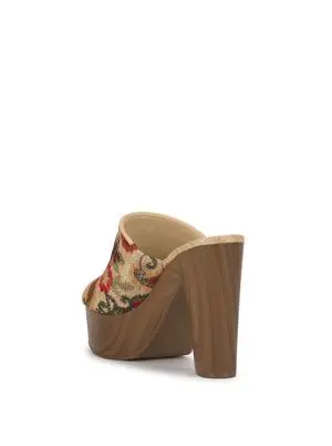 Vince Camuto Shelbie Floral Raffia Platform Slides