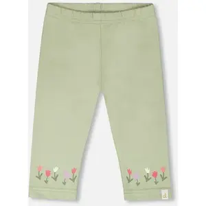 DEUX PAR DEUX Organic Cotton Jersey Slim Fit Capri - Light Khaki Green