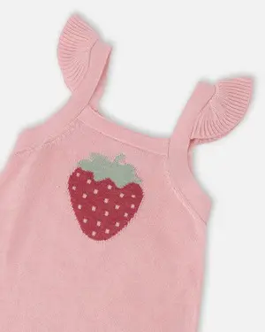 DEUX PAR DEUX Knit Strawberry Romper