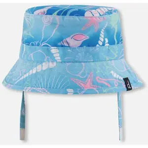 DEUX PAR DEUX Wide Brim Shell Print Hat - Blue Seashell Print