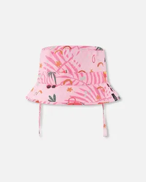 DEUX PAR DEUX Beach Print Wide Brim Hat - Beach Print Rose