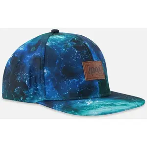 DEUX PAR DEUX Wave Print Flat Brim Cap - Blue Wave Print