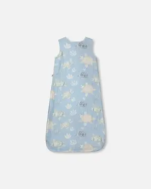DEUX PAR DEUX Cotton Jersey Muslin Turtle Printed Sleep Sack