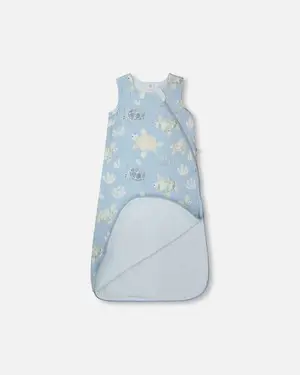 DEUX PAR DEUX Cotton Jersey Muslin Turtle Printed Sleep Sack