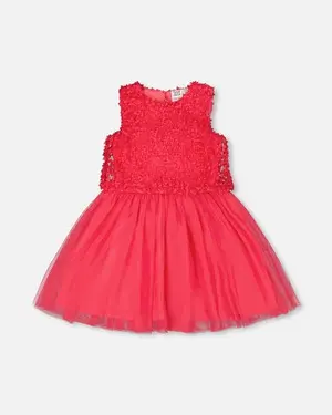 DEUX PAR DEUX Sleeveless Textured Rosette Dress