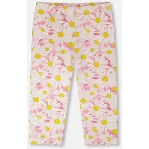 DEUX PAR DEUX Jersey Daisies Capri Leggings - Pink Printed Daisies