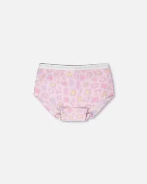 DEUX PAR DEUX Organic Cotton Animal Boyshort Panty - Purple Animal Print