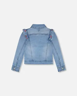 DEUX PAR DEUX Embroidery Long Sleeve Denim Jacket