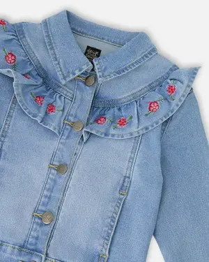 DEUX PAR DEUX Embroidery Long Sleeve Denim Jacket