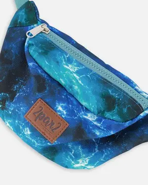 DEUX PAR DEUX Printed Fanny Pack - Blue Wave Print