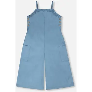DEUX PAR DEUX Sleeveless Chambray Jumpsuit - Light Blue Chambray