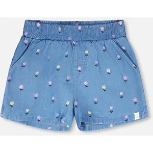DEUX PAR DEUX Chambray Floral Print Shorts
