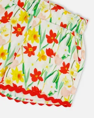 DEUX PAR DEUX Floral Print Viscose Shorts