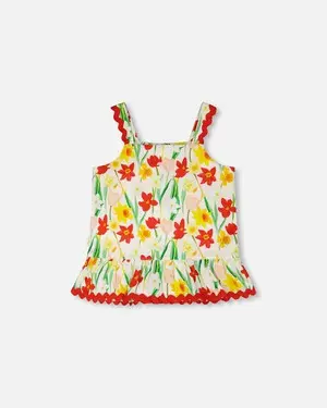 DEUX PAR DEUX Sleeveless Viscose Daffodil Top