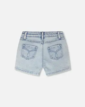 DEUX PAR DEUX Denim Shorts With Daisy Embroidery