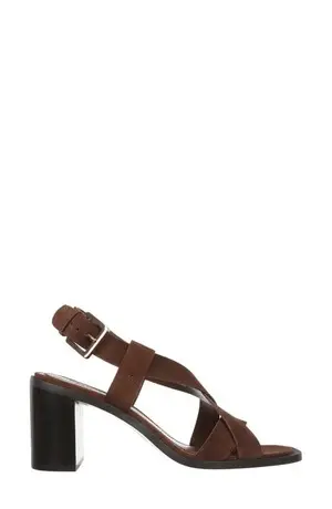 Nordstrom Kalindi Cross Strap Sandal - Brown Brick