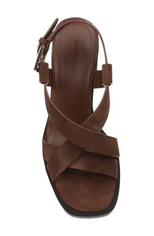 Nordstrom Kalindi Cross Strap Sandal - Brown Brick