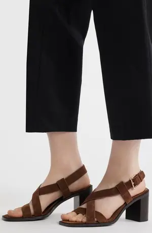 Nordstrom Kalindi Cross Strap Sandal - Brown Brick