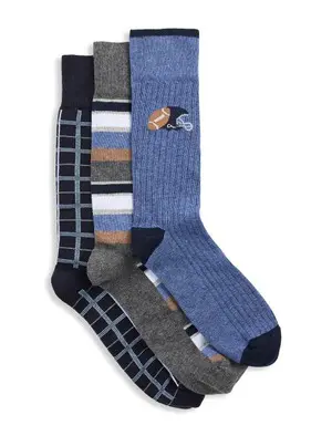 SYNRGY BY DXL Big & Tall 3-pair Novelty Socks - Multi