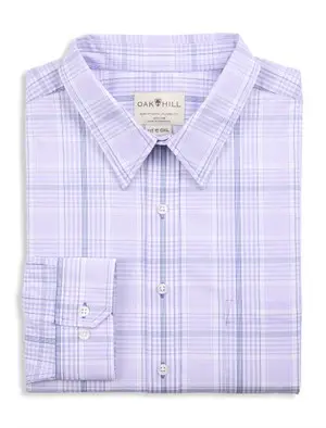 OAK HILL BY DXL Big & Tall Plaid Dress Shirt - Purple