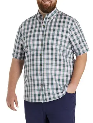 HARBOR BAY BY DXL Big & Tall Easy-care Medium Plaid Sport Shirt - Multi