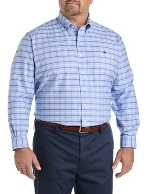 Brooks Brothers Big & Tall Non-iron Check Oxford Sport Shirt - Serenity
