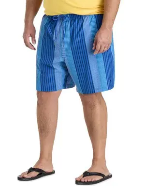 NAUTICA Big & Tall Striped Swim Trunks - Olympicblu